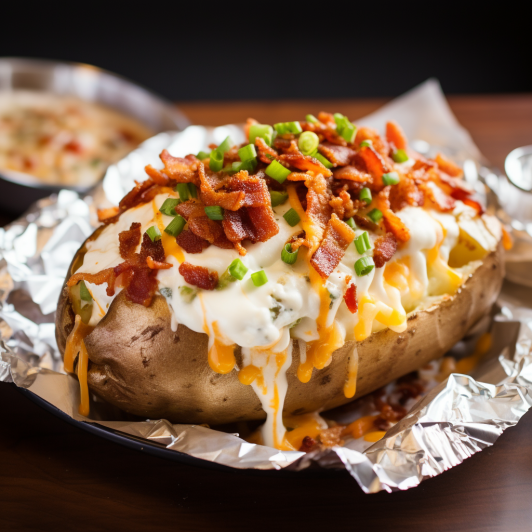Chicken Bacon & Ranch Loaded Baked Potato | The Sprouted Spoon